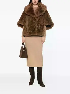 Max Mara Double-breasted Faux-fur Jacket