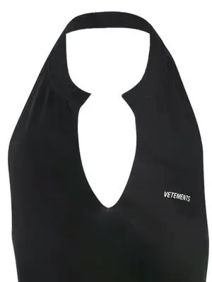 Vetements Halterneck Logo-print Bodysuit