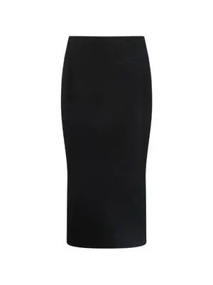 THOM KROM Ribbed-waistband Midi Skirt - Black