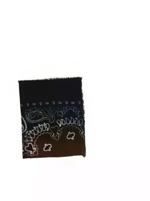 Destin Paisley-print Frayed Scarf - Blue