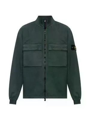 Stone Island 1200024 Stretch Organic Broken Twill Cotton Old Effect Overshirt - Green