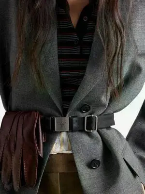 Prada Single-breasted Mélange Hopsack Jacket