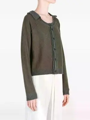 Y’s Layered-detail Raglan-sleeve Cardigan