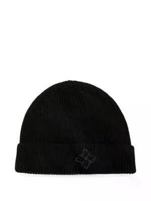 Tagliatore Grouse Logo-embroidered Ribbed Beanie Hat - Black