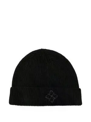 Tagliatore Grouse Logo-embroidered Ribbed Beanie Hat - Black