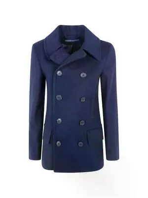 Polo Ralph Lauren Wool Double-breasted Coat - Blue