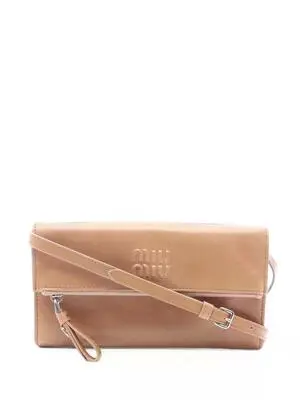 Miu Miu Logo-embossed Leather Clutch Bag