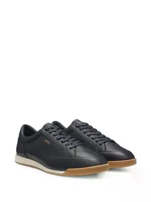 BOSS Leather Sneakers With Foil Logo
