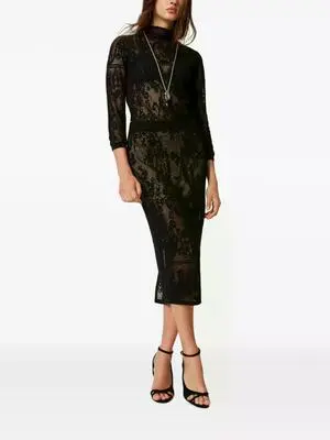 TWINSET Jacquard-knit Midi Skirt