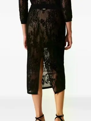 TWINSET Jacquard-knit Midi Skirt