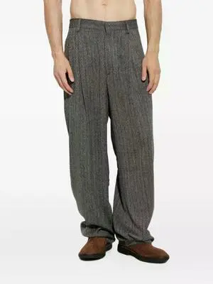 Dsquared2 Herringbone Pattern Pleated Wide Leg Trousers
