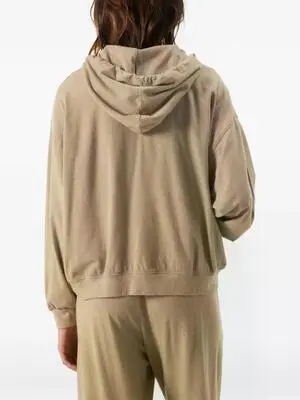American Vintage Zip-up Hoodie With Drawstring Hood - Brown