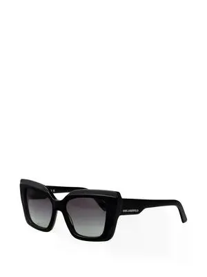 Karl Lagerfeld Logo-print Square-frame Sunglasses - Black