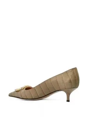 FERRAGAMO Gancini Croc-effect Pumps