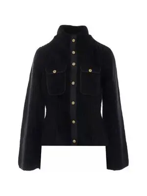 Pinko Ribbed Knit Pocket Cardigan