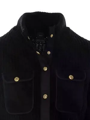 Pinko Ribbed Knit Pocket Cardigan