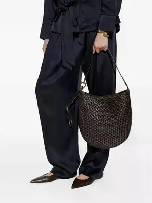 FERRAGAMO Hobo Smile Woven Leather Shoulder Bag