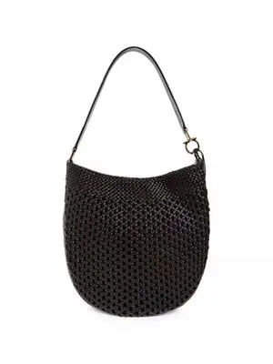 FERRAGAMO Hobo Smile Woven Leather Shoulder Bag