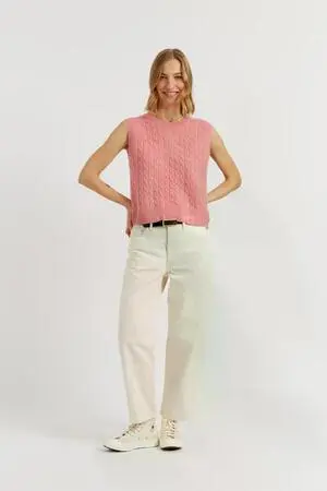 Chinti & Parker Cable-knit Cashmere Tank Top