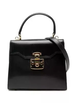 Gucci 20th Century Smooth Calfskin Lady Lock Satchel - Black