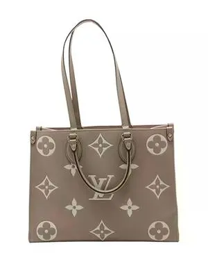 LOUIS VUITTON 2021-2026 Bicolor Monogram Empreinte Giant Onthego Mm Satchel - Neutrals