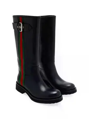 Gucci Biker Boots With Web Detail