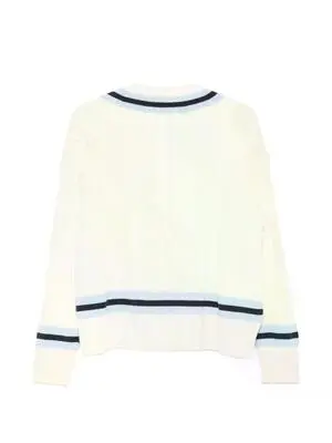 SPORTY & RICH Cable-knit V-neck Sweater