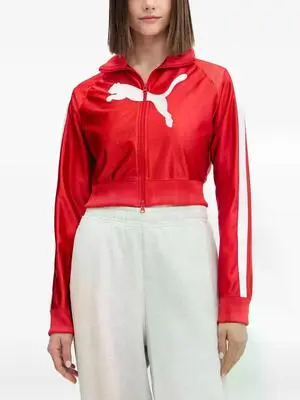 PUMA Logo Print Side Stripe Track Jacket