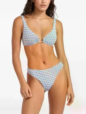 Seafolly Graphic Print Ring Detail Bikini Top