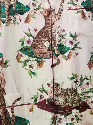 Dolce & Gabbana Floral Cat-print Pajamas