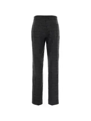 Moschino Embroidered Checked Wool Trousers