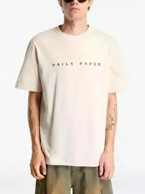 DAILY PAPER Alias Dias-print Cotton T-shirt - Neutrals