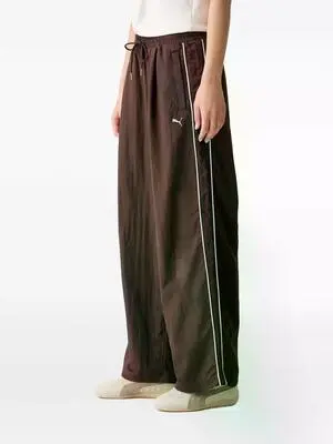 PUMA Drawstring-waist Side-stripe Wide-leg Track Pants