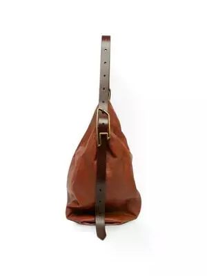 DIESEL® D-line Hobo Bag In Shiny Leather - Brown
