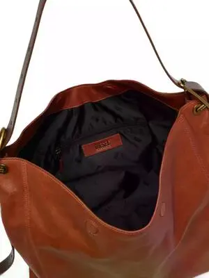 DIESEL® D-line Hobo Bag In Shiny Leather - Brown
