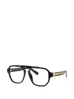Dolce & Gabbana Double-bridge Pilot-frame Glasses - Black