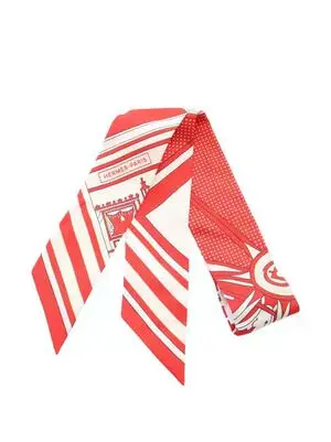 Hermès 2000s Washington's Carriage Ribbon Scarf - Red