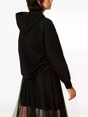 TWINSET Hoodie With Logo Print And Drawstring Hem