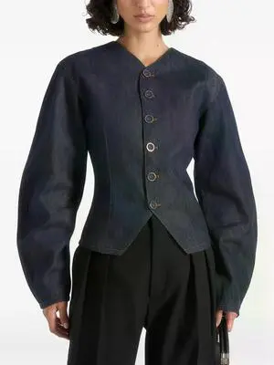 Manière De Voir Denim Hourglass Jacket - Blue