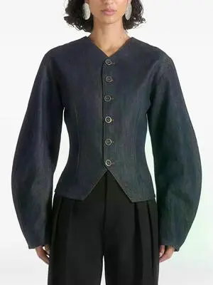 Manière De Voir Denim Hourglass Jacket - Blue