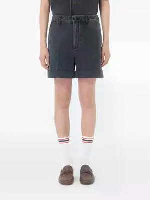 Valentino Garavani Cuffed Denim Bermuda Shorts With Vgold Detail