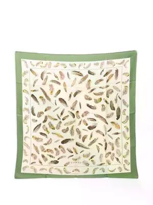 Hermès 2000s Plumes Scarf - Green