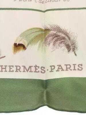 Hermès 2000s Plumes Scarf - Green