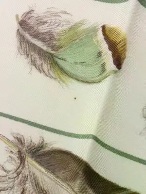 Hermès 2000s Plumes Scarf - Green