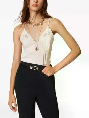 TWINSET Envers Satin Top With Embroidery