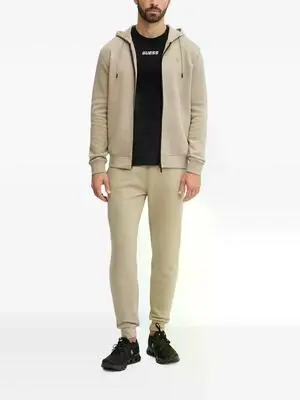 Guess Logo-patch Drawstring Track Pants - Neutrals