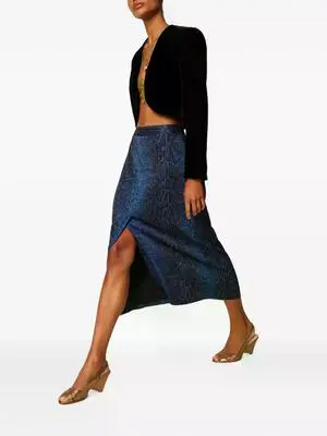 TWINSET Python Print Crêpe Midi Skirt