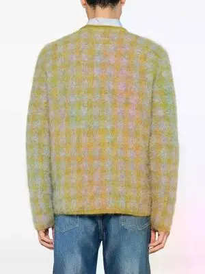 AMARANTO Check Brushed-knit Sweater