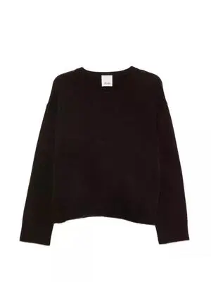 ALLUDE Ribbed-trim Crew-neck Sweater - Brown