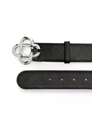 Casablanca Monogram Embossed Leather Belt